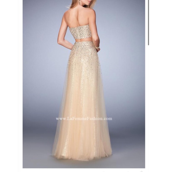 La Femme | Dresses | Two Piece Gold Dress | Poshmark